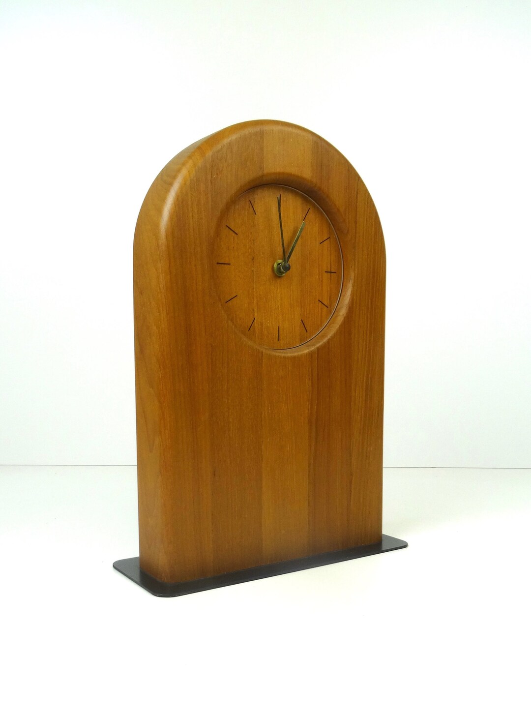Junghans Mid Century Danish Modern Teak Desk Clock in Impressive Large ...
