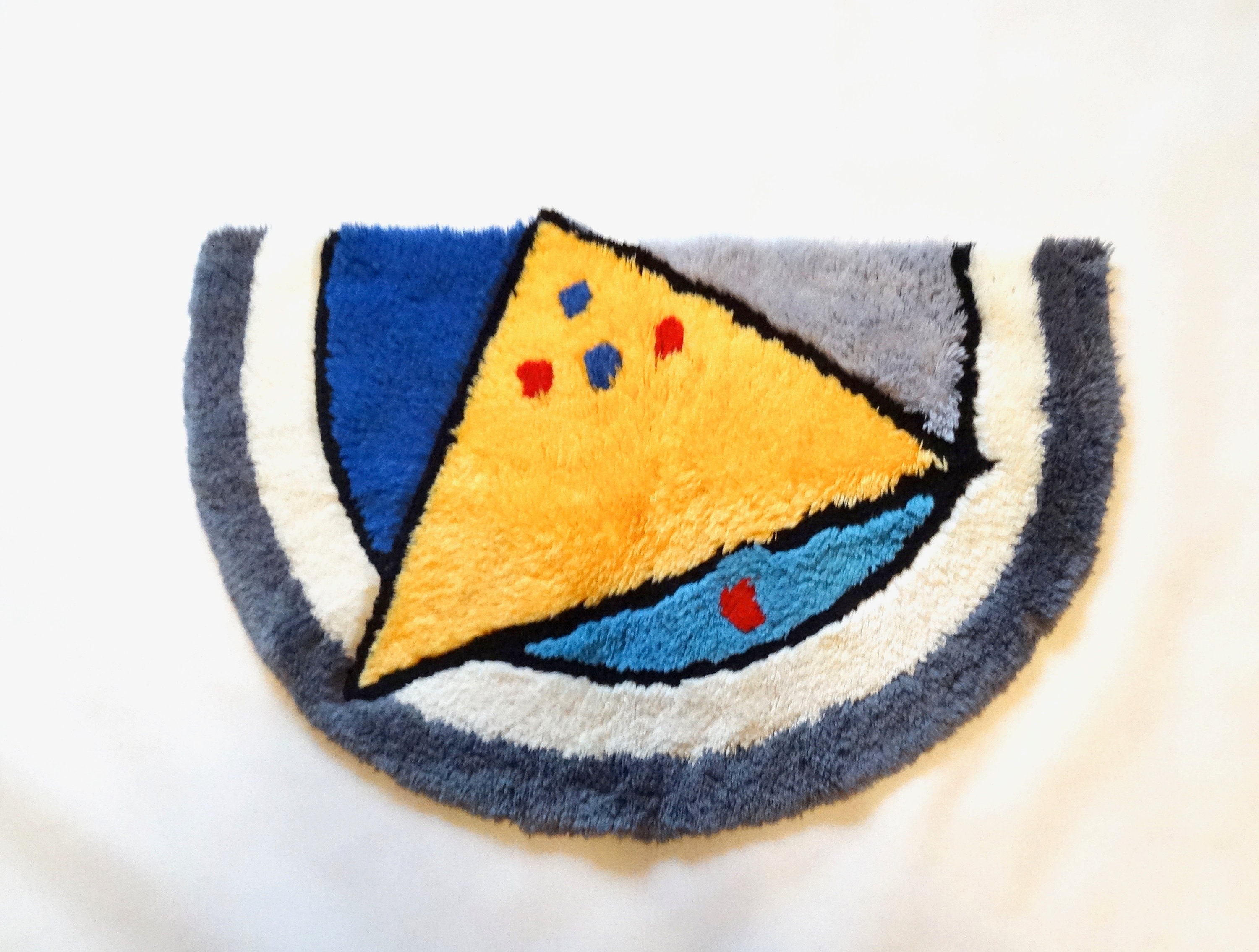 Half Round 80s Postmodern Memphis Age Carpet Rug - Etsy