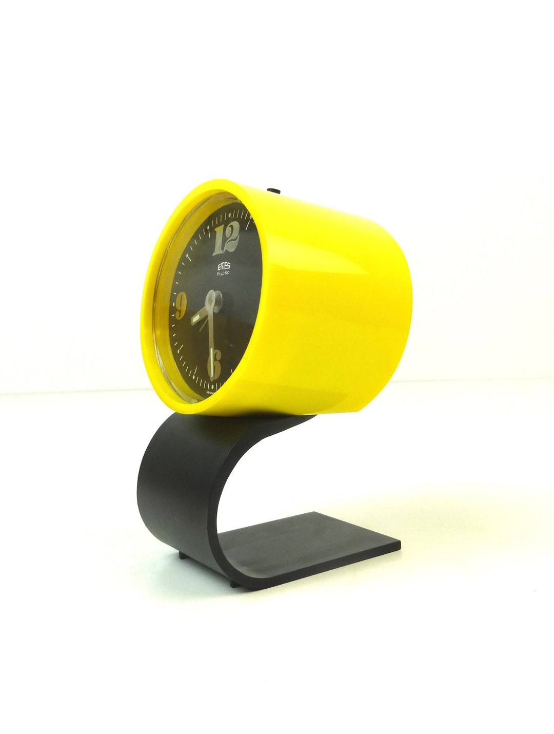 Rare Space Age Mid Century Yellow Desk Clock by EMES Model Elypso - Etsy