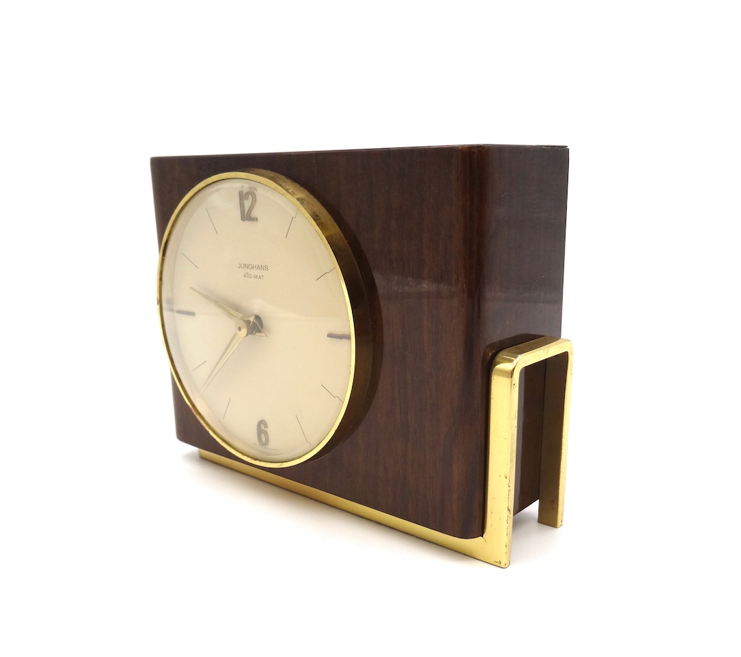Rare Minimalist Mid Century Teak Desk Clock by Junghans Ato Mat - Etsy