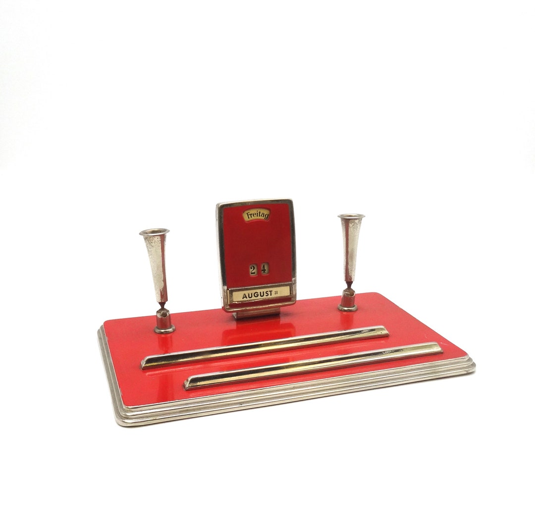 Rare Bauhaus Art Deco Perpetual Enduring Desk Organizer Calendar by ...