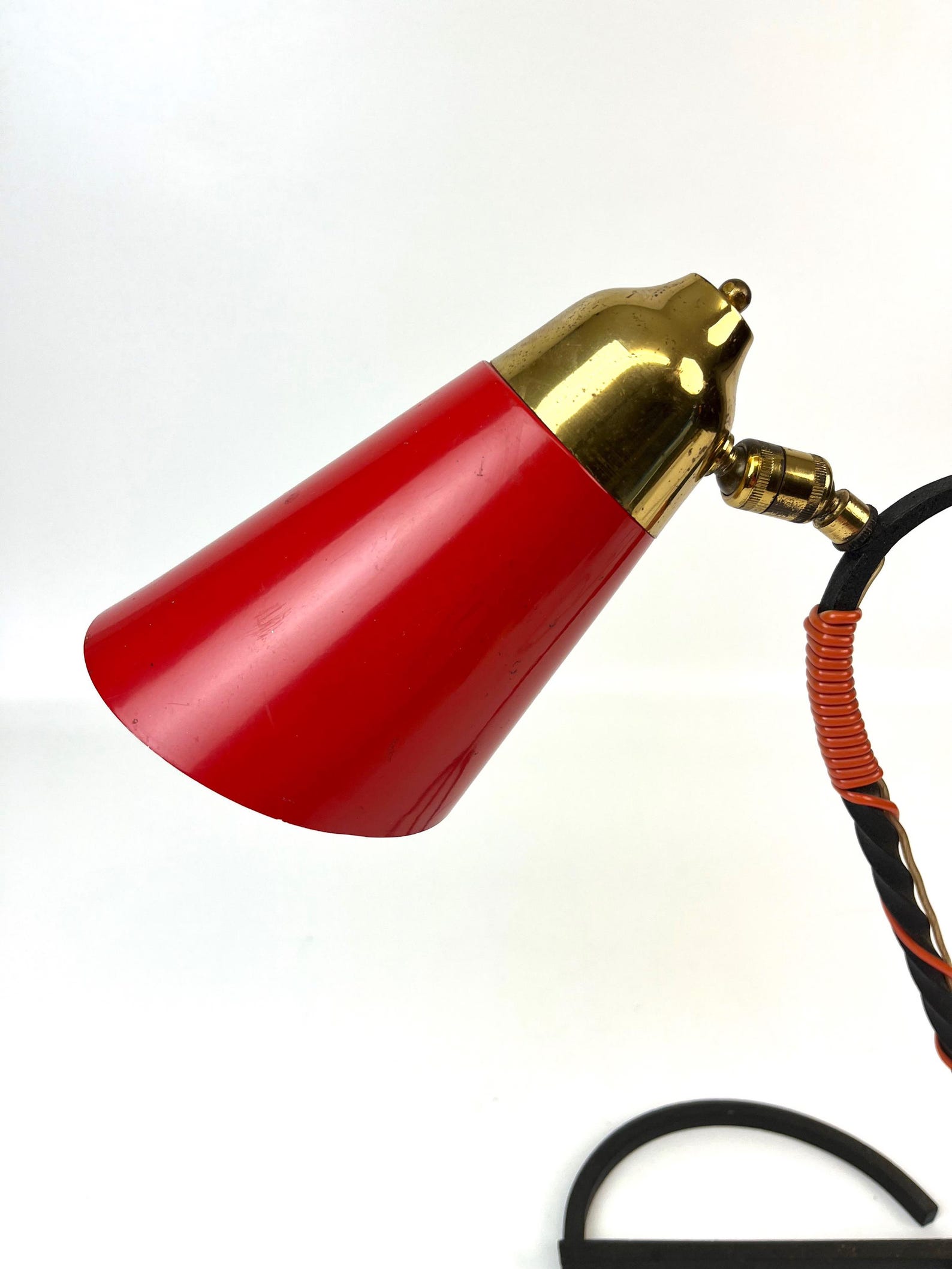 Beautiful Mid Century Italian Red Diabolo Desk Lamp Stilnovo Age 1960 ...