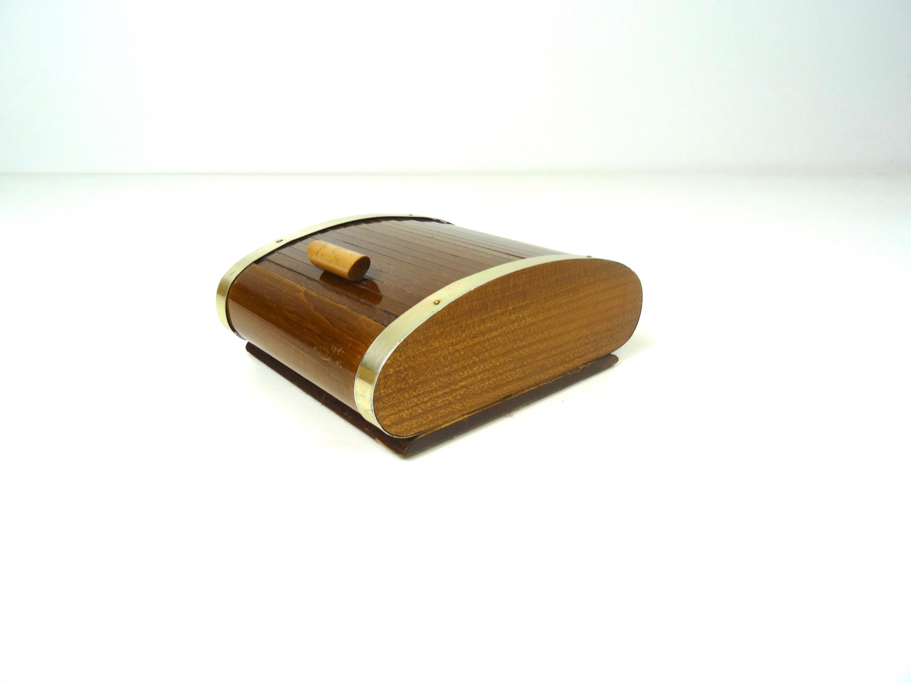 Rare Art Deco Teak Bauhaus Jewelry Roll Top Box - Etsy