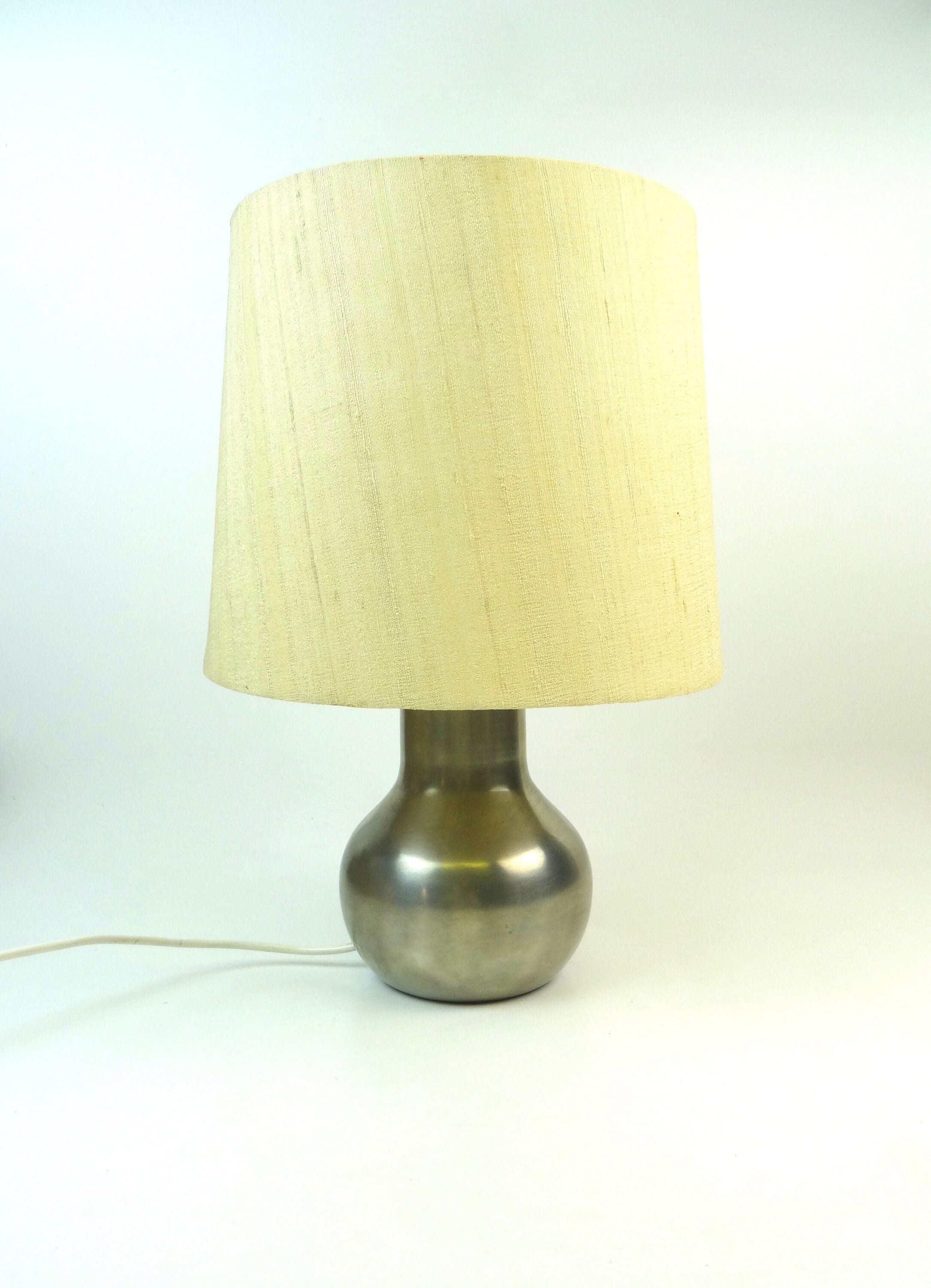 Vintage Pewter and Silk Desk Table Lamp Germany 1960 - Etsy