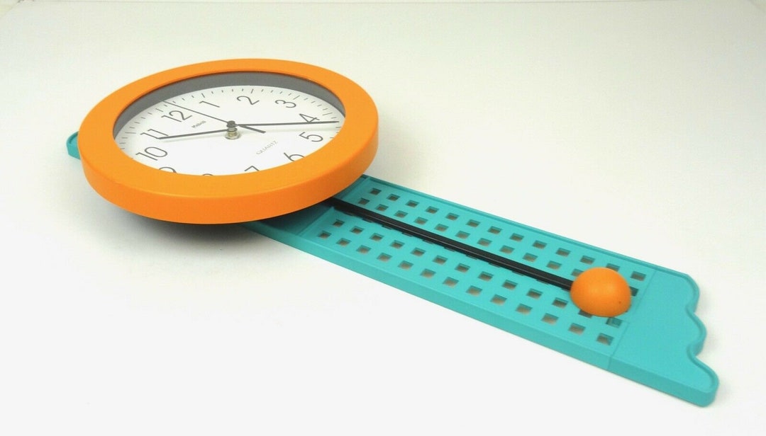 Rare 80s Postmodern Memphis Age Pendulum Wall Clock by Mebus - Etsy