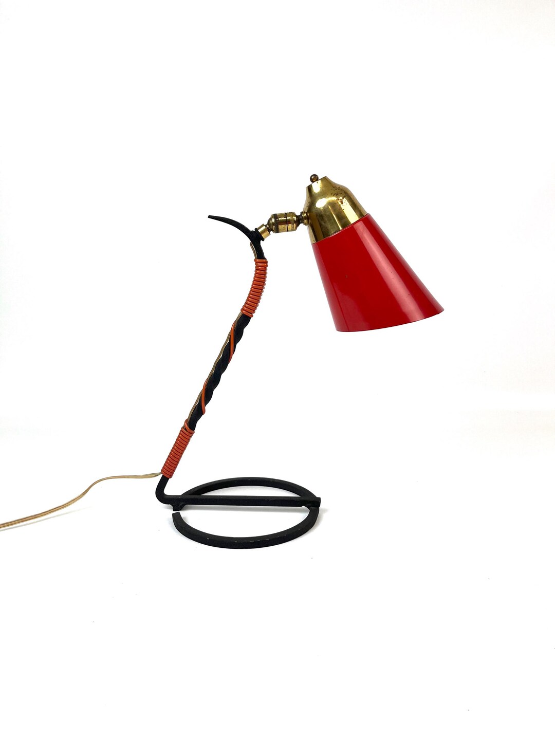 Beautiful Mid Century Italian Red Diabolo Desk Lamp Stilnovo Age 1960 ...