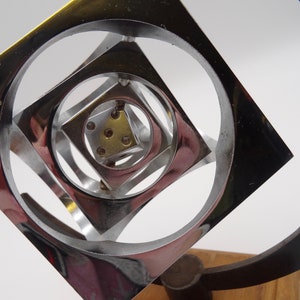 Rare Mid Century Hand Made Stainless Steel Cubes Spheres Dice Desk ...