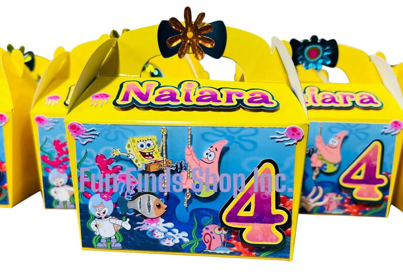 Spongebob Custom Party Favor Box - Etsy