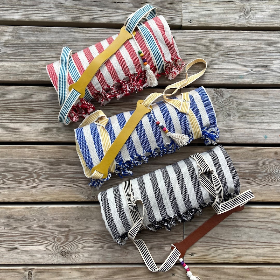 Personalised Beach Towel and Carrier Strap | Soft Cotton Towels | Yoga ...
