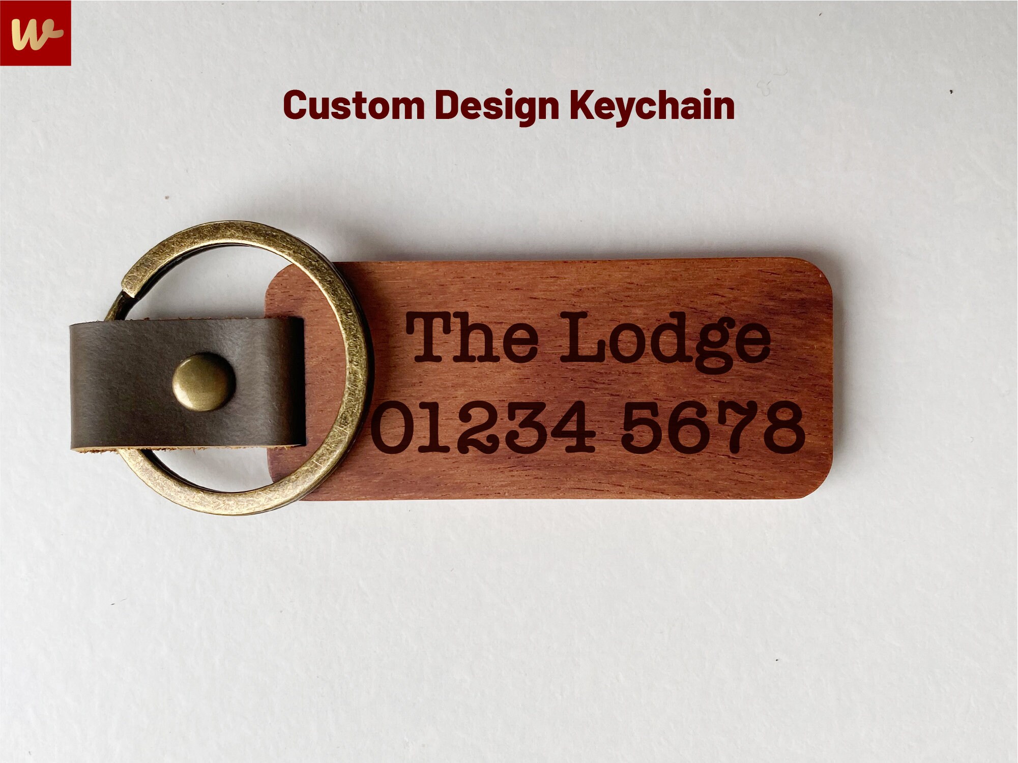 Custom Design Keychain Luxury Wooden Keychain Father Gift - Etsy