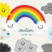 Weather Clipart Forecast Graphics Cloud Rainbow Rain - Etsy