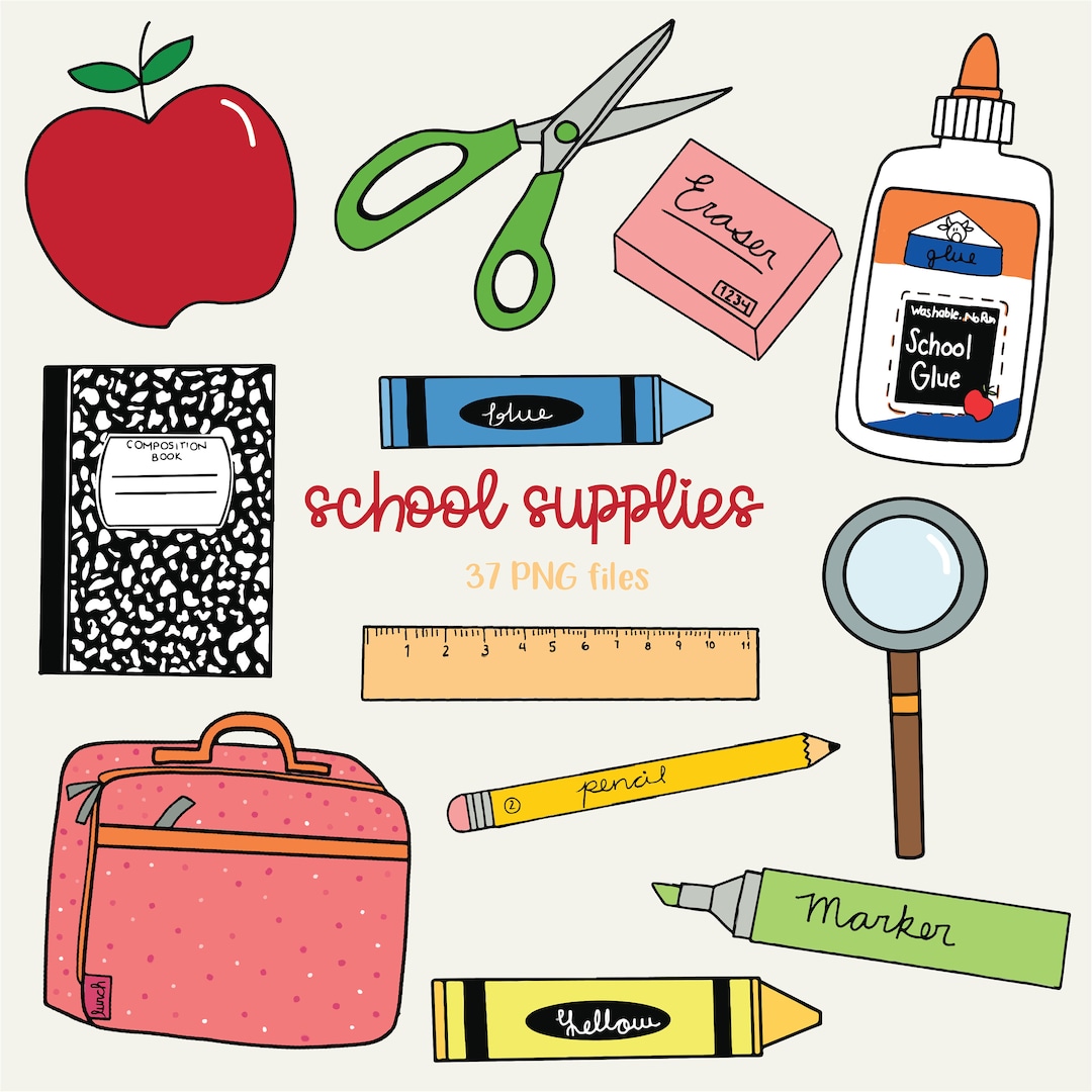 School Supplies Clipart, School Clipart, Clipart for Teachers, Marker ...