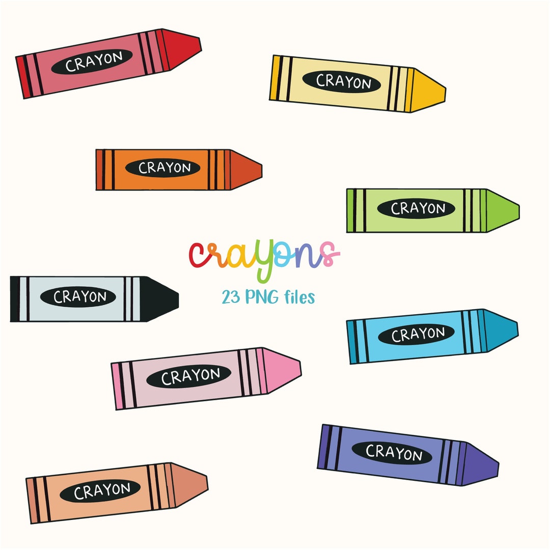 Crayons Clipart Rainbow Clipart Crayons Graphics School - Etsy