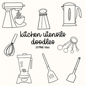 Kitchen Utensils Clipart Stamps, Kitchen Tools, Kitchen Graphics ...