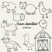 Farm Doodles, Farm Animals Stamps, Pig Stamp, Cow Stamp, Chicken Stamp ...