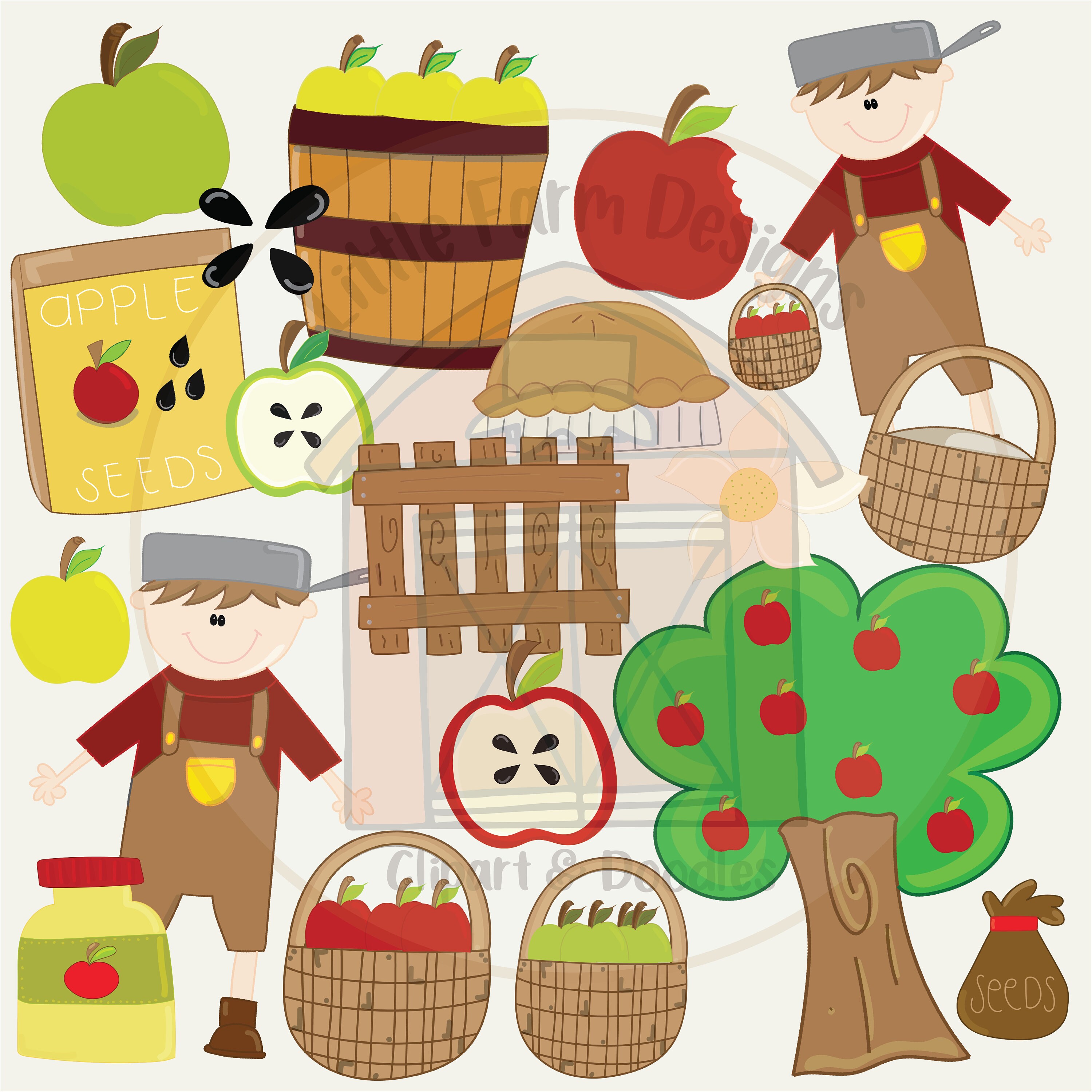 Apple Clipart, Johnny Appleseed Clipart, Apple Graphics, Apple Pie ...