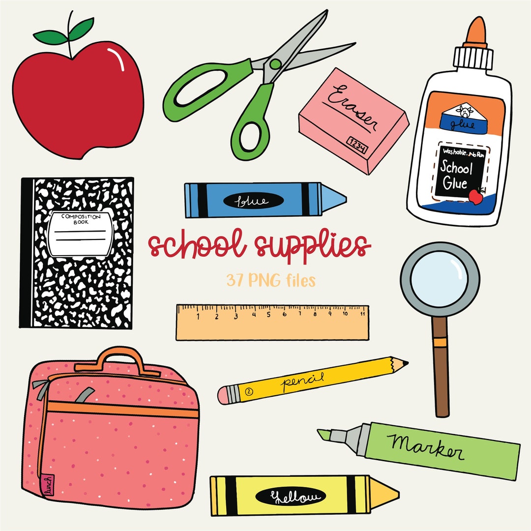 School Supplies Clipart School Clipart Clipart for Teachers - Etsy
