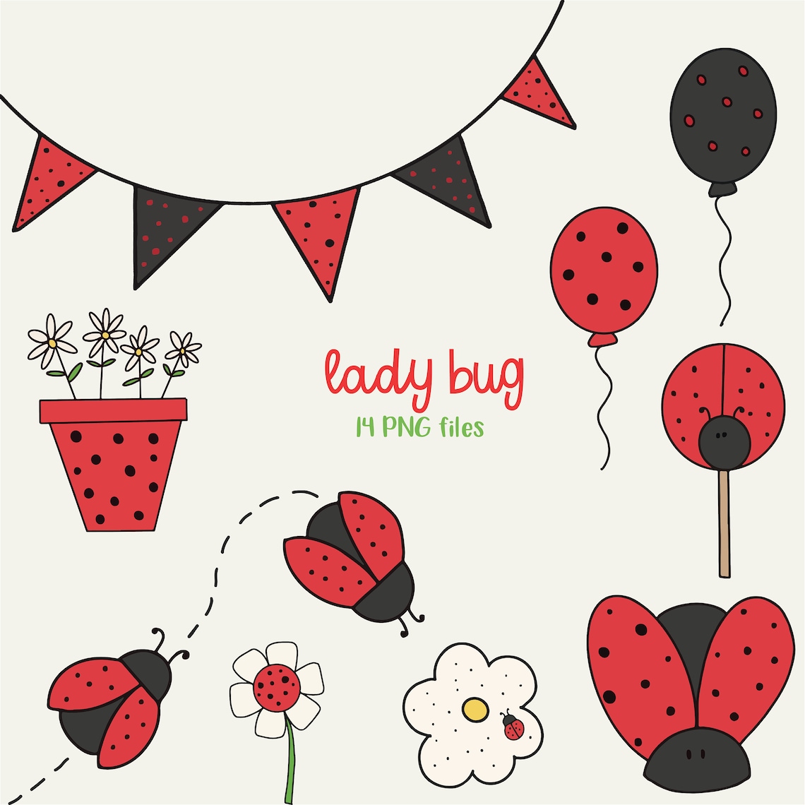 Ladybug Clipart, Ladybug Graphics, Spring Clipart, Spring Graphics ...