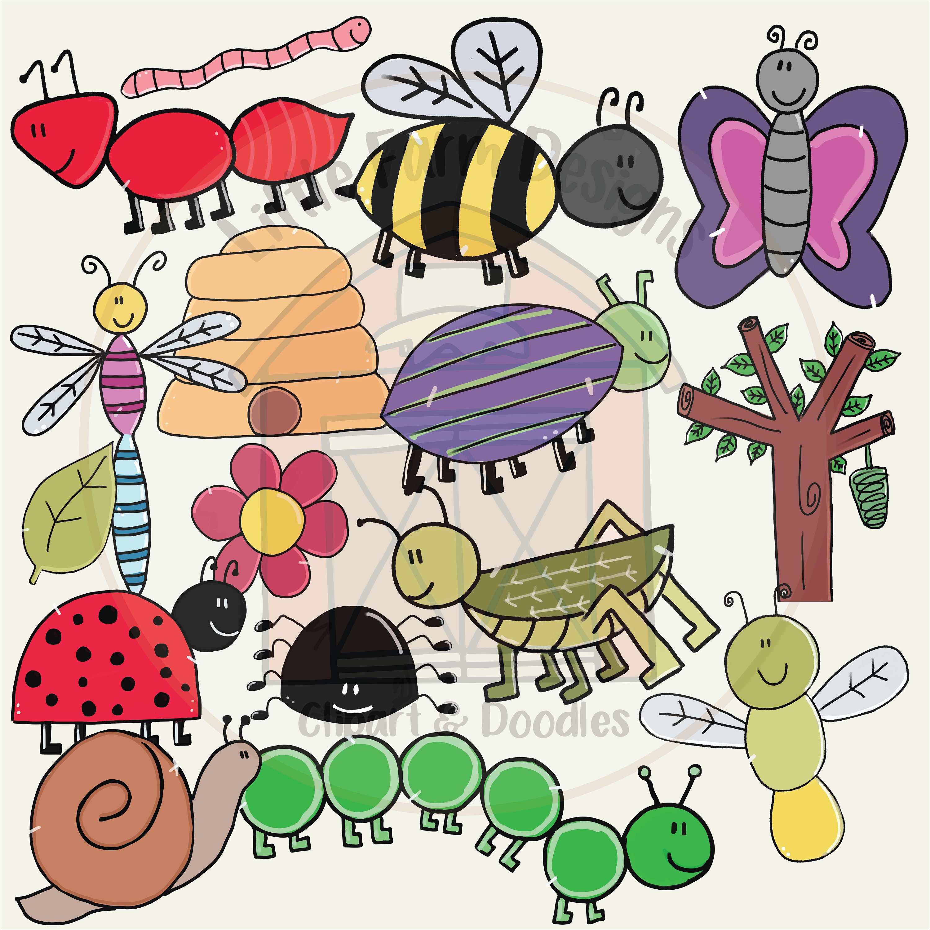 Bugs Clipart Bundle, Bugs Stamps, Insects Clipart, Insects Stamps ...
