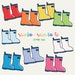 Rain Boots Clipart, Rainbow Rain Boots, Spring Clipart, Rubber Boots ...