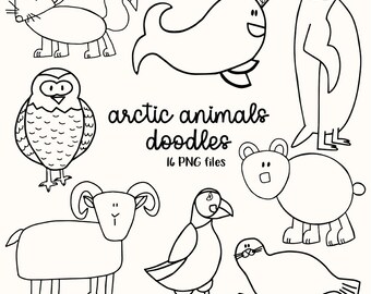 Arctic Animals Digital Stamps Clipart - Etsy