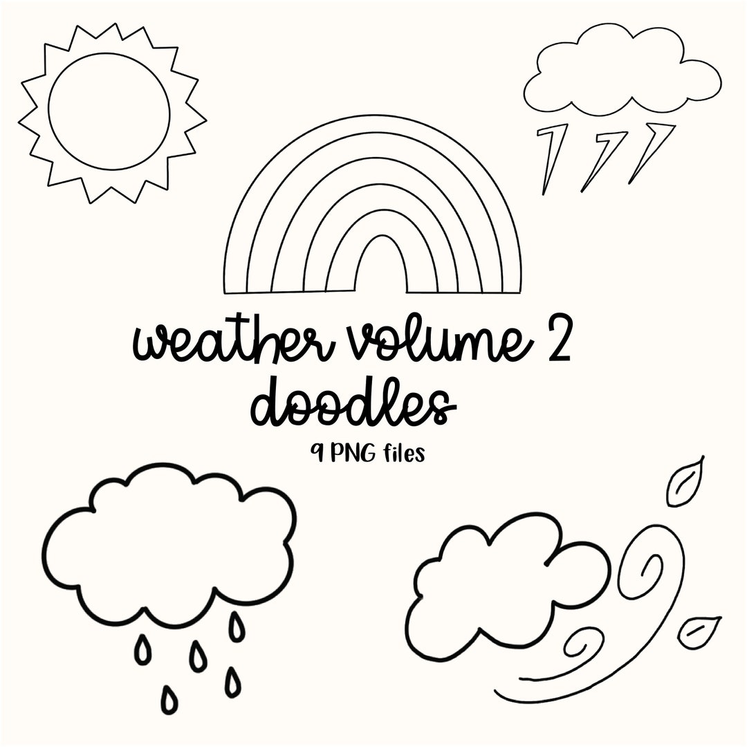 Weather Stamps, Weather Doodles, Sun Stamps, Rainy Day, Cloudy Day ...