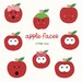 Apples Clipart, Cute Apple Faces Clipart, Clipart for Teachers, Apple ...