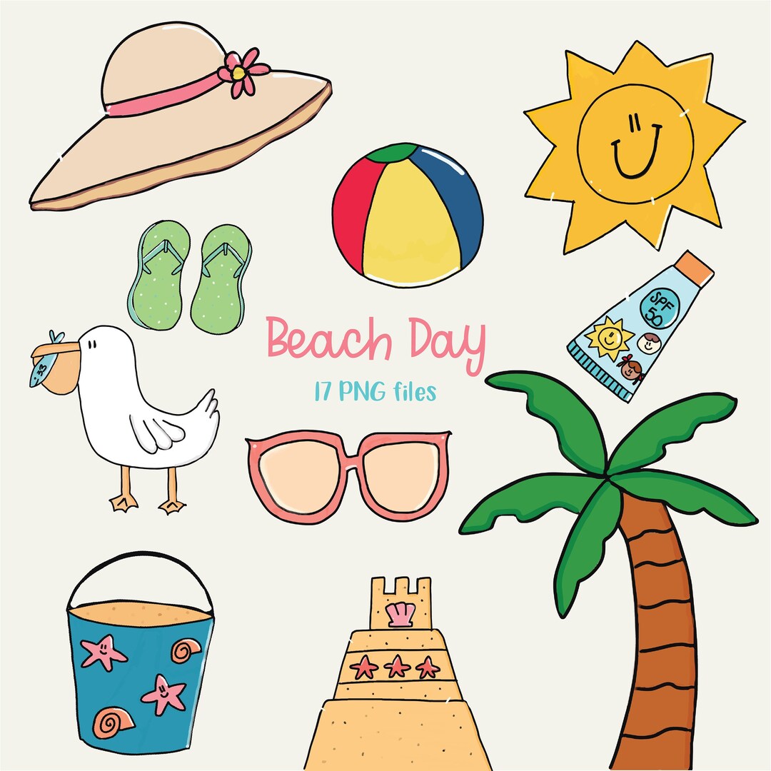 Beach Digital Clipart Summer Clipart Beach Graphics Flip - Etsy