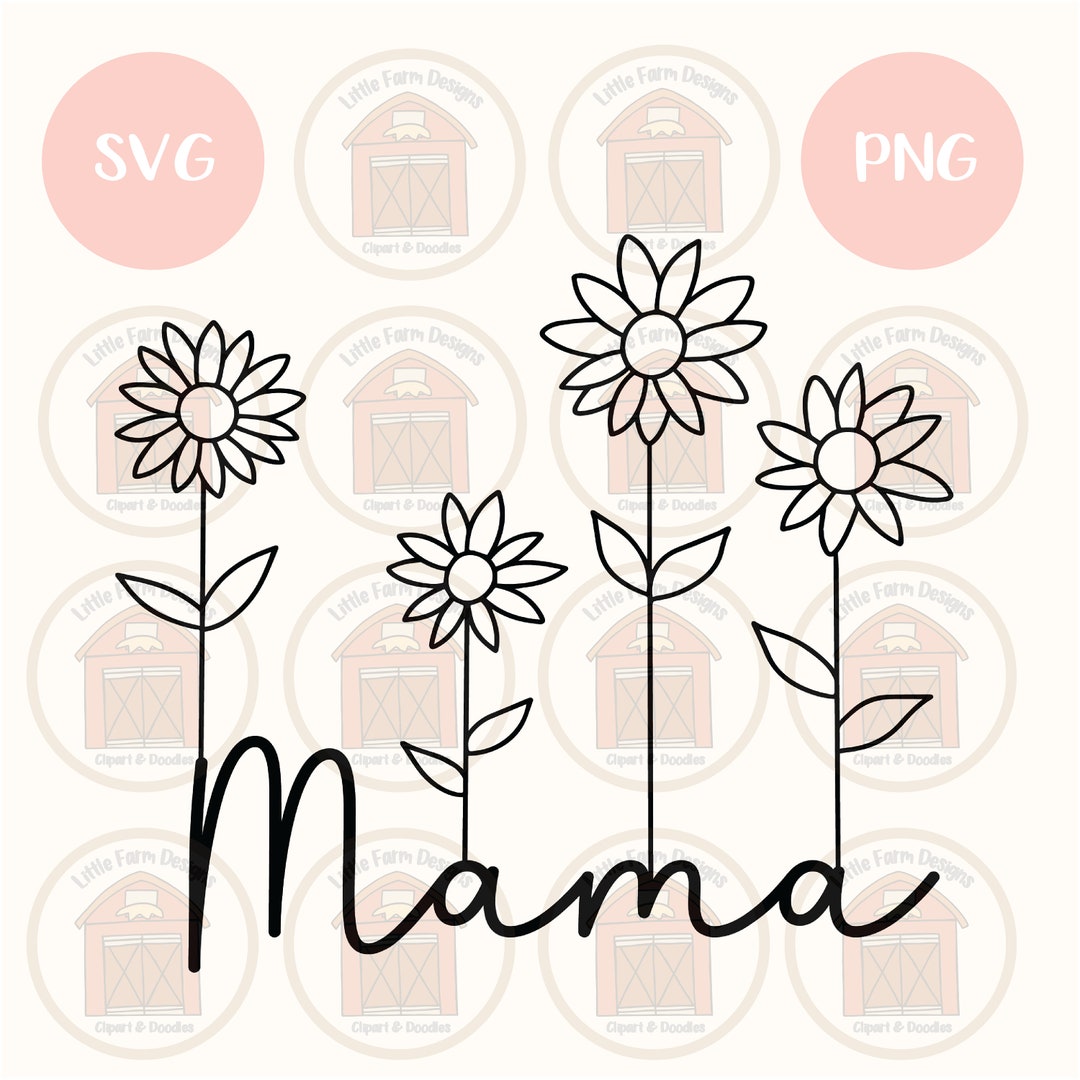 Floral Mama SVG and PNG, Mama Flower SVG, Mama Sublimation Design ...