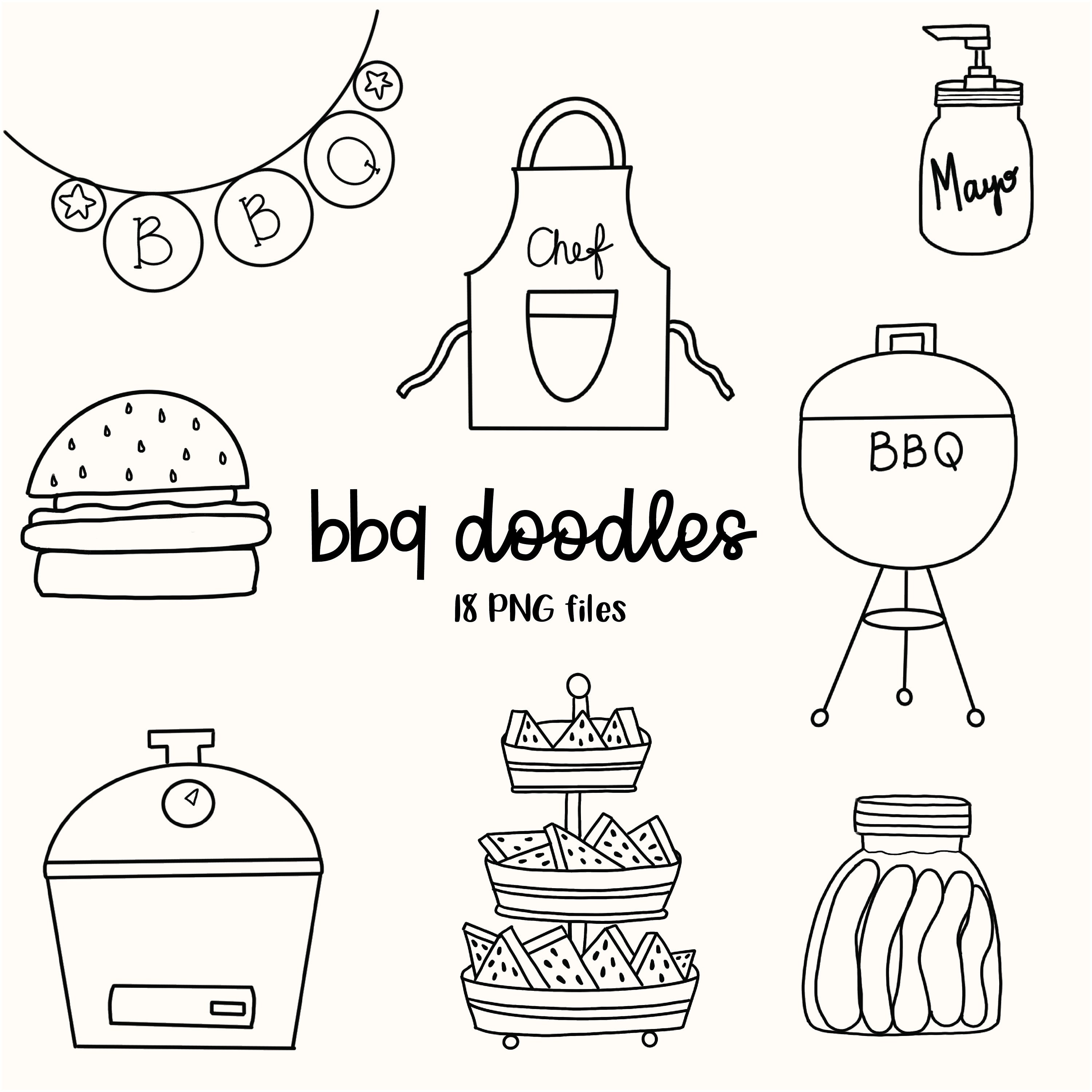 BBQ Clipart, Summer Graphics, BBQ Graphics, Barbecue Party, Food ...