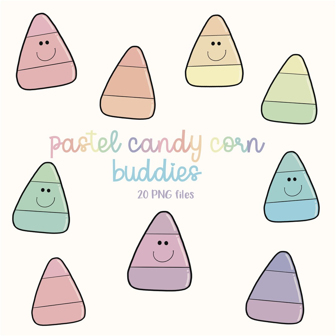 Pastel Candy Corn Clipart, Halloween Candy Clipart, Candy Corn Graphics ...