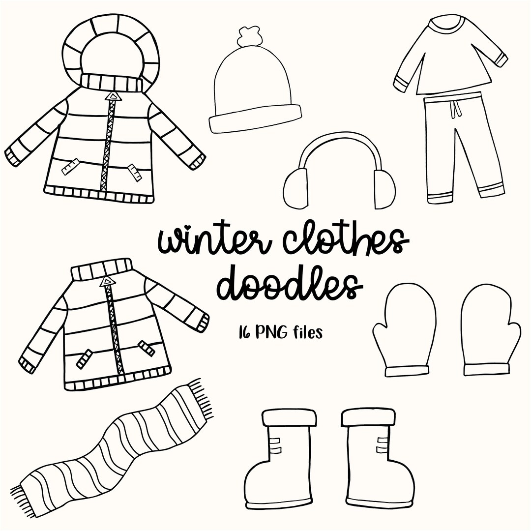 Winter Fashion Clipart, Winter Clothes Digital Stamps, Winter Outfits ...