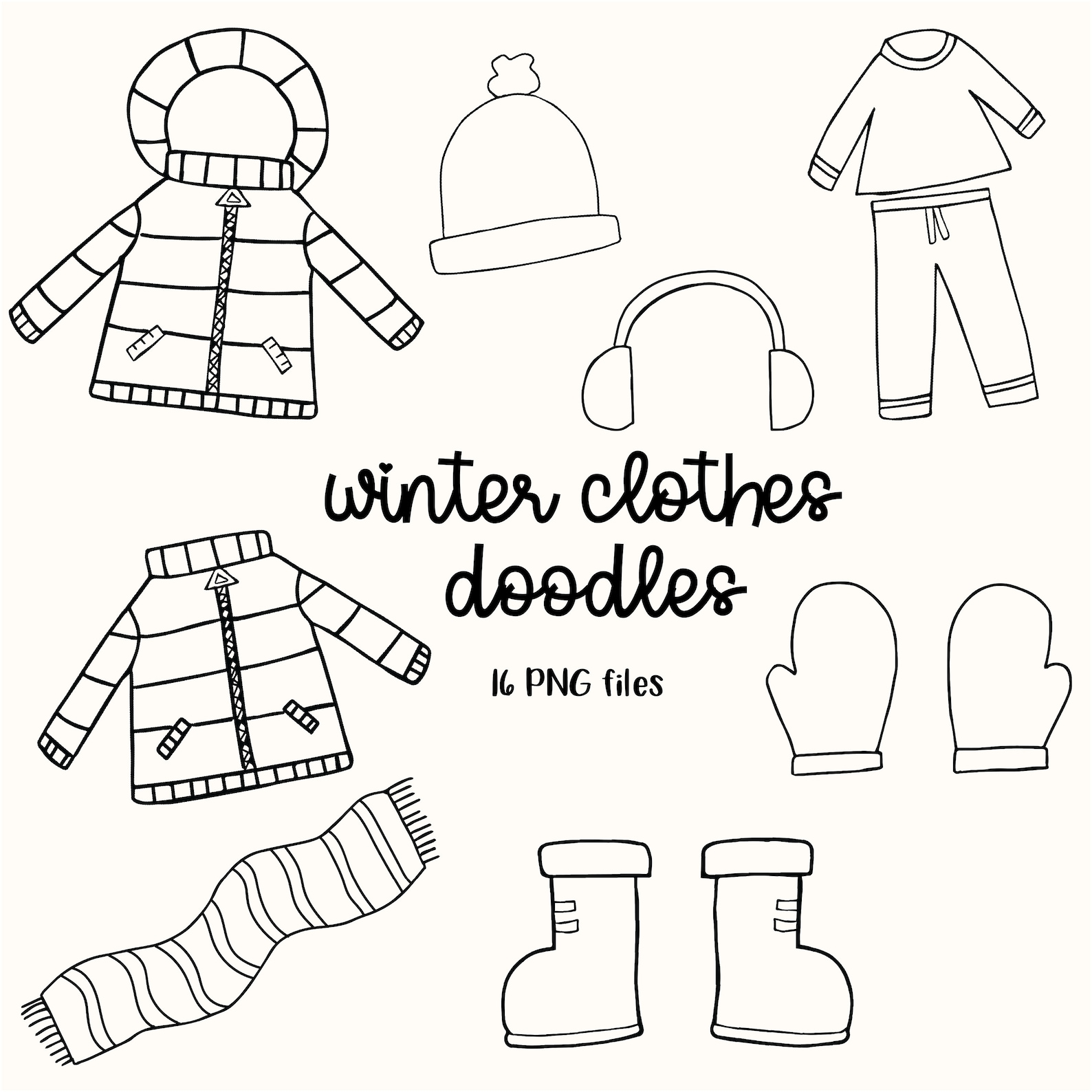 Winter Fashion Clipart, Winter Clothes Digital Stamps, Winter Outfits ...