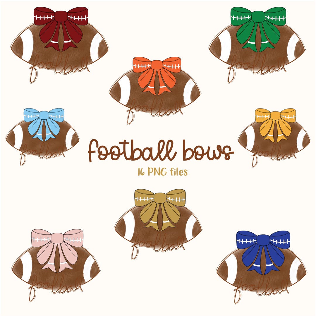 Coquette Football Clipart, Football Bows Clipart, Sports Clipart ...