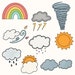 Weather Clipart Bundle, Weather Stamps, Weather Doodles, Rainbow ...