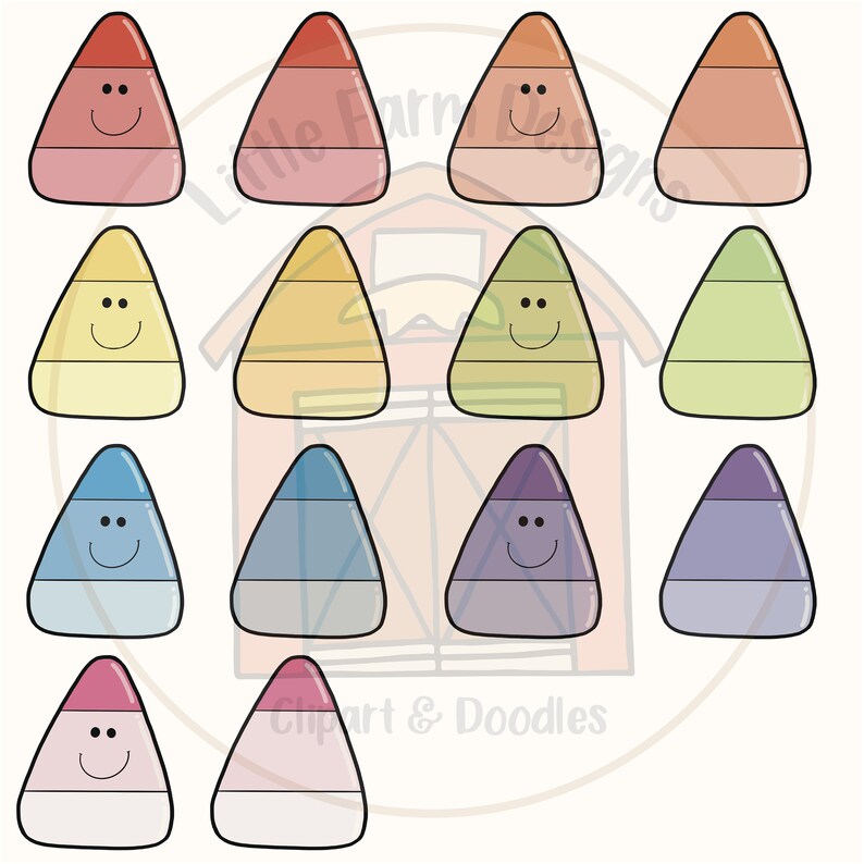 Rainbow Candy Corn Clipart, Halloween Candy Clipart, Candy Corn ...