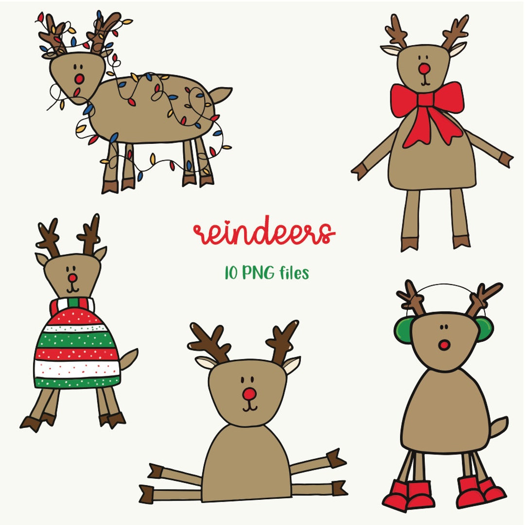 Reindeer Clipart, Christmas Clipart, Holiday Clipart, Reindeer Graphics ...