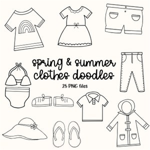 Spring Summer Clothing Clipart Bundle, Spring Clipart, Flip Flops ...