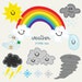 Weather Clipart, Forecast Graphics, Cloud, Rainbow, Rain, Sunny ...