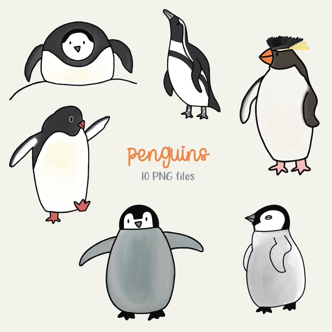 Penguin Clipart, Winter Penguins, Birds Clipart, Winter Animal Clipart ...
