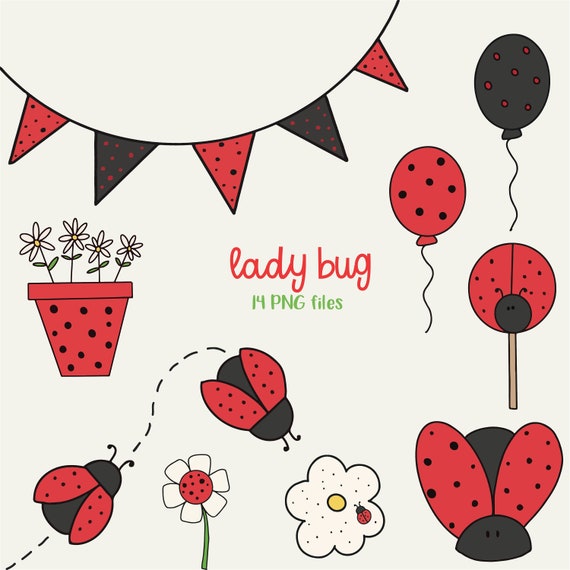Ladybug Clipart Ladybug Graphics Spring Clipart Spring | Etsy