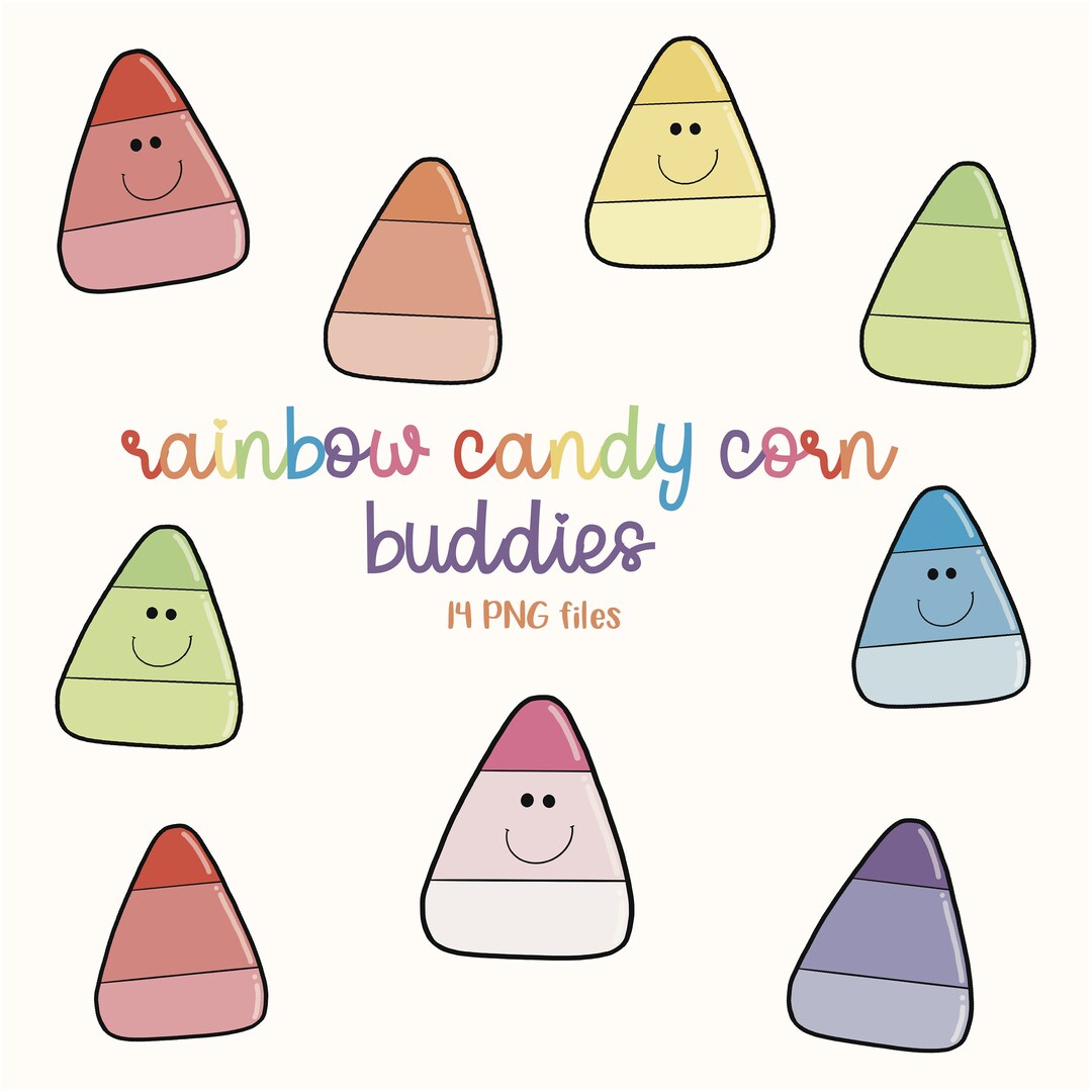 Rainbow Candy Corn Clipart Halloween Candy Clipart Candy - Etsy
