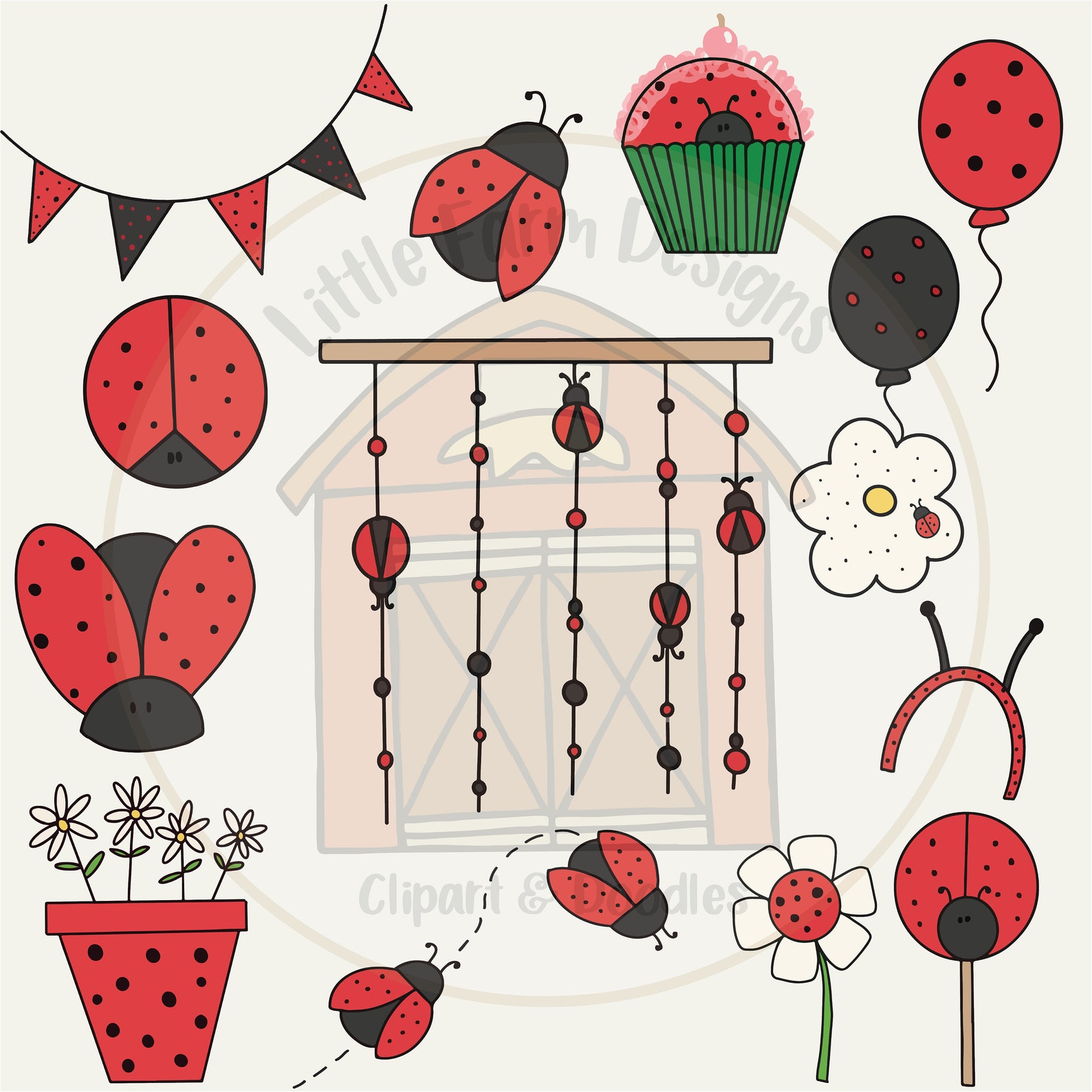 Ladybug Clipart, Ladybug Graphics, Spring Clipart, Spring Graphics ...