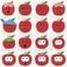 Cute Apple Clipart PNG | Kawaii Apple Faces for Stickers, Classroom ...