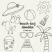 Beach Doodles - Beach Digital Stamps - Summer Doodles - Summer Stamps ...