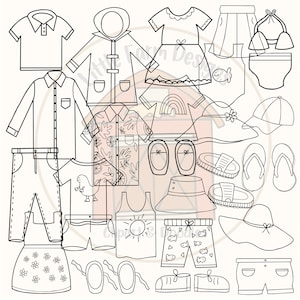 Spring Summer Clothing Clipart Bundle, Spring Clipart, Flip Flops ...