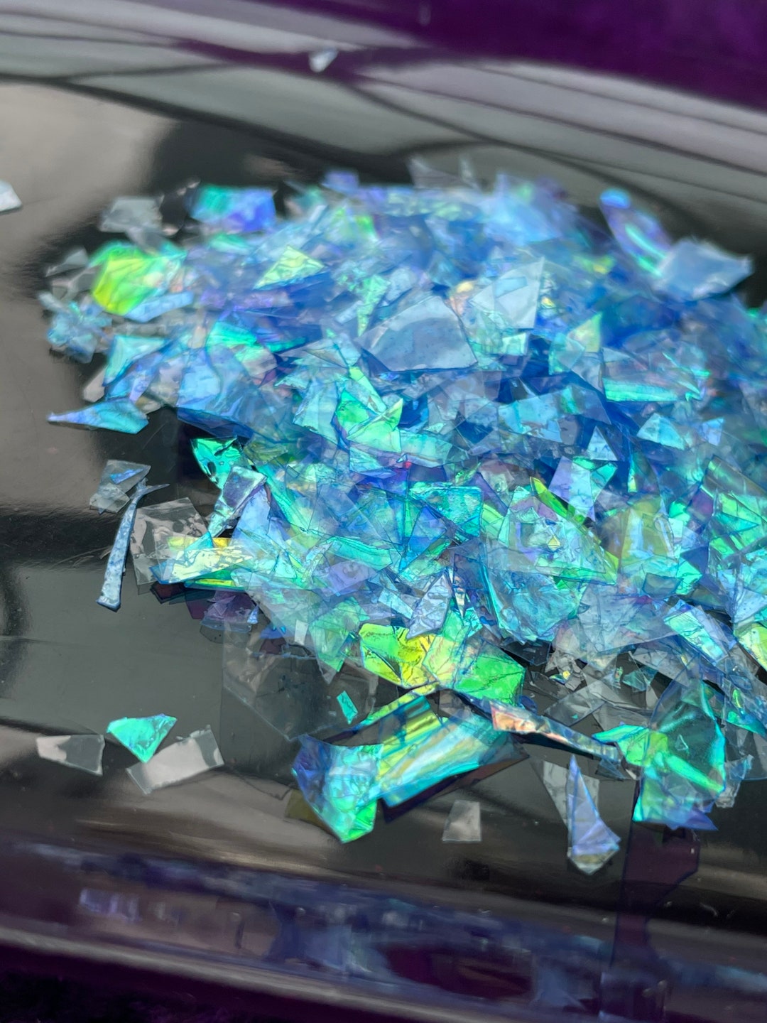 Dark Blue Iridescent Mylar Flakes, Resin Supplies, Nail Supplies, 10g ...
