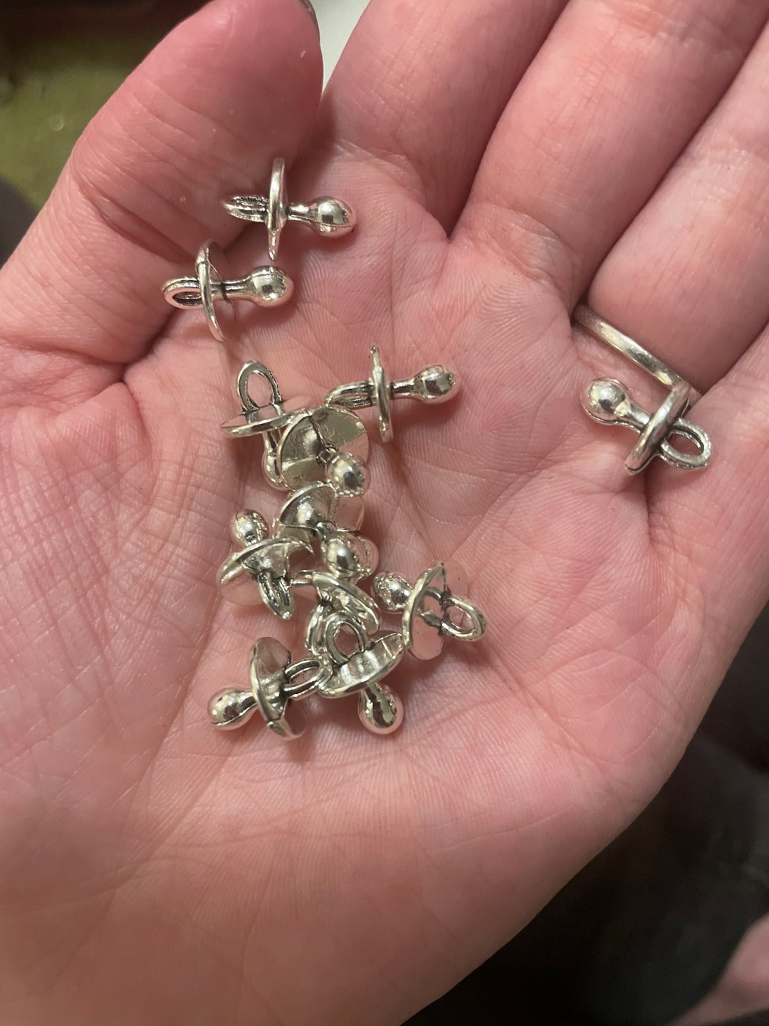 5 Pcs Silver Coloured Dummy Pacifier Baby Charms for Pendants, Earrings ...