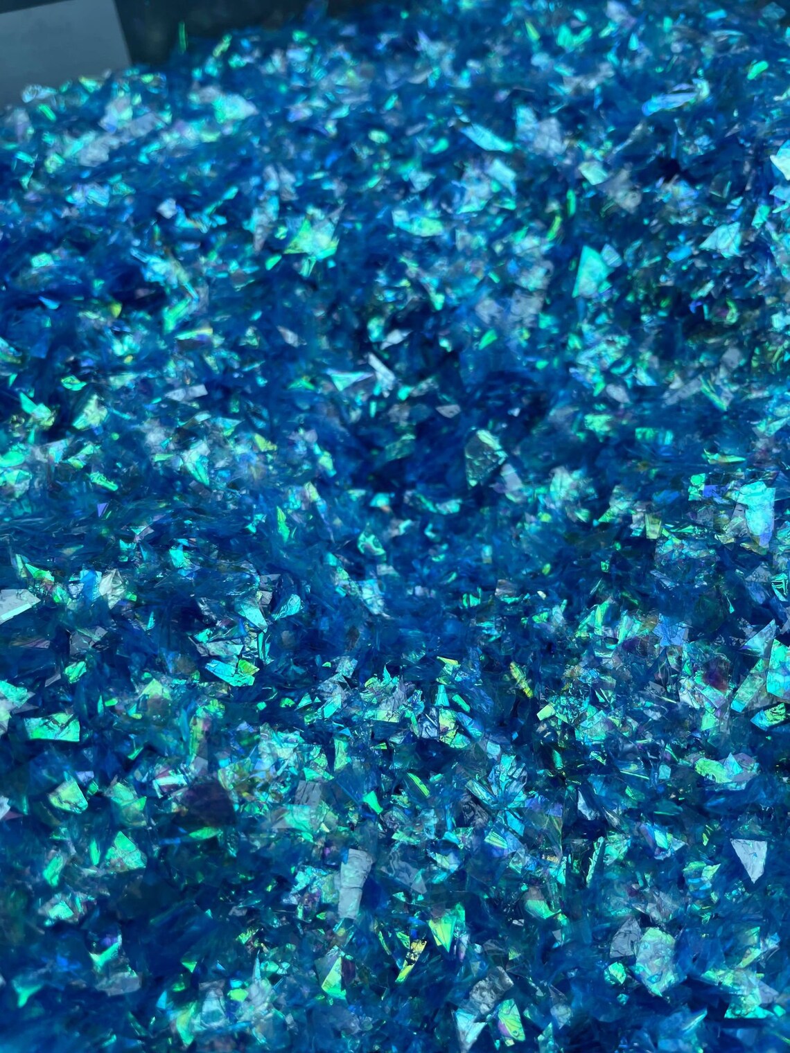 Dark Blue Iridescent Mylar Flakes, Resin Supplies, Nail Supplies, 10g ...