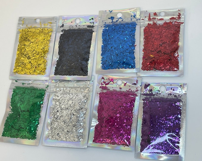 Rainbow Mylar 10 Bags, Mylar Flakes, Resin Supplies, Nail Supplies, 2 ...